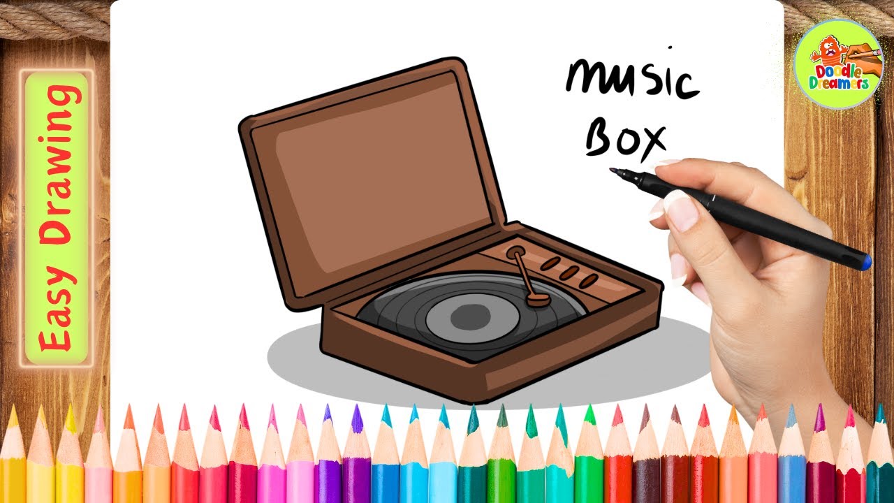 How to Draw a Music Box | Fun & Easy Step-by-Step Tutorial for Kids ...
