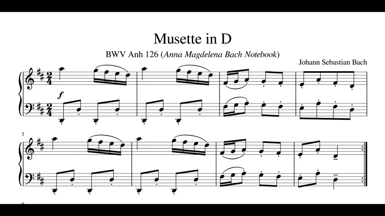 Musette in D from Anna Magdalena Bach Notebook - YouTube