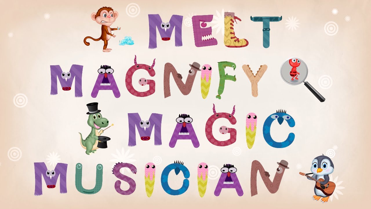 ABC Infinite Words - Lesson 13 - MELT, MAGNIFY, MAGIC, MUSICIAN | Craox ...