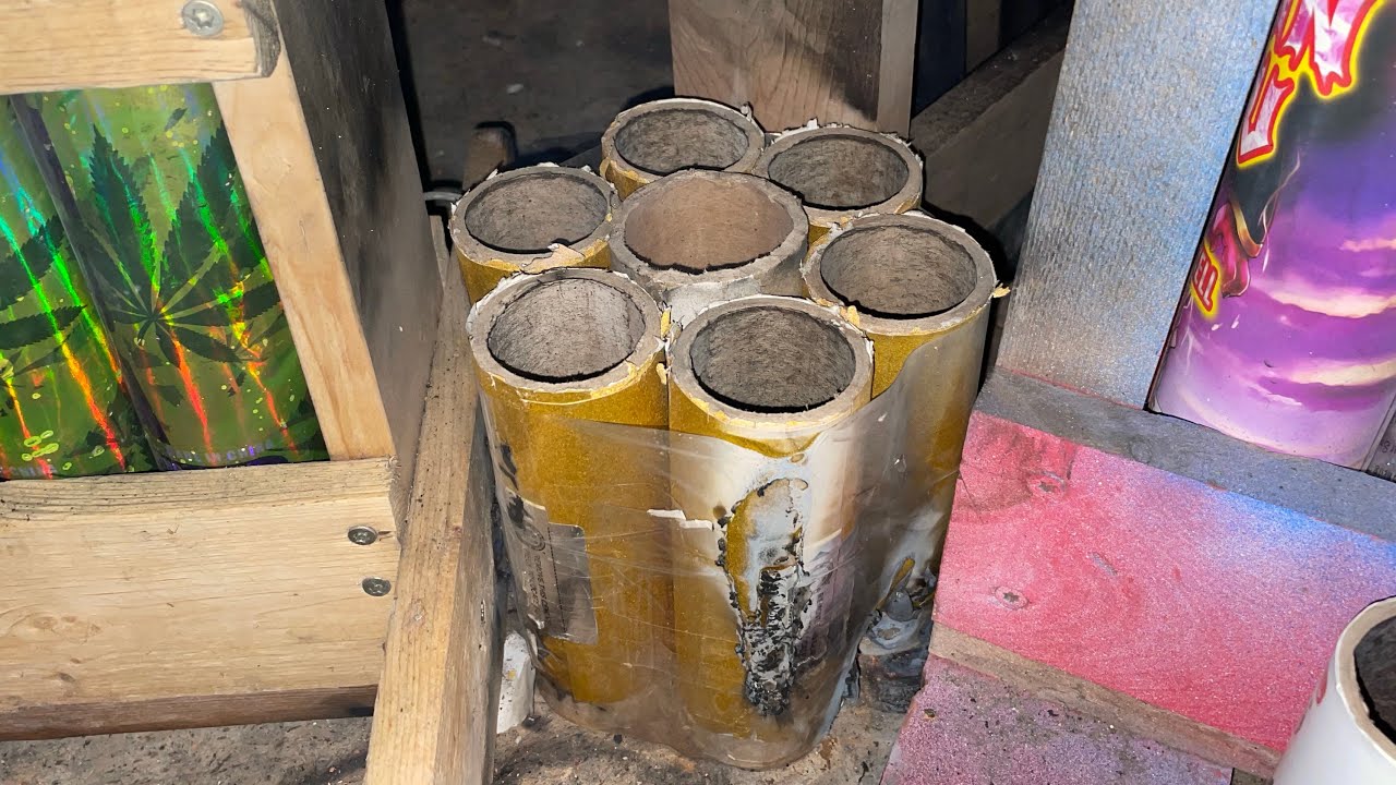 6 Preloaded Artillery Shells Fused Together by Winda Fireworks - YouTube