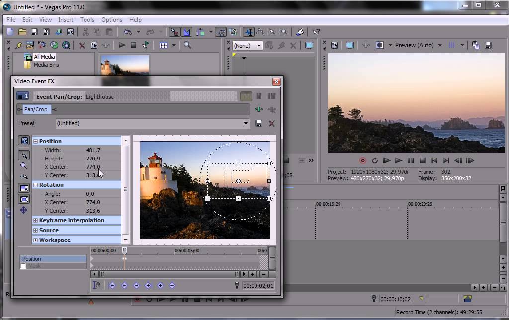 Curso de Sony Vegas Pro 11 - Aula 07 Event Pan Crop - YouTube