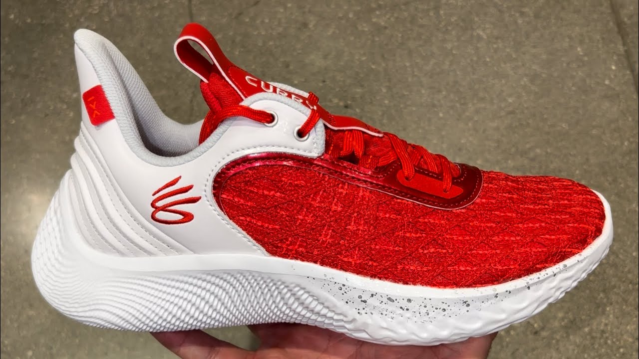 Under Armour Curry Flow 9 Team Red Basketball Shoes - YouTube