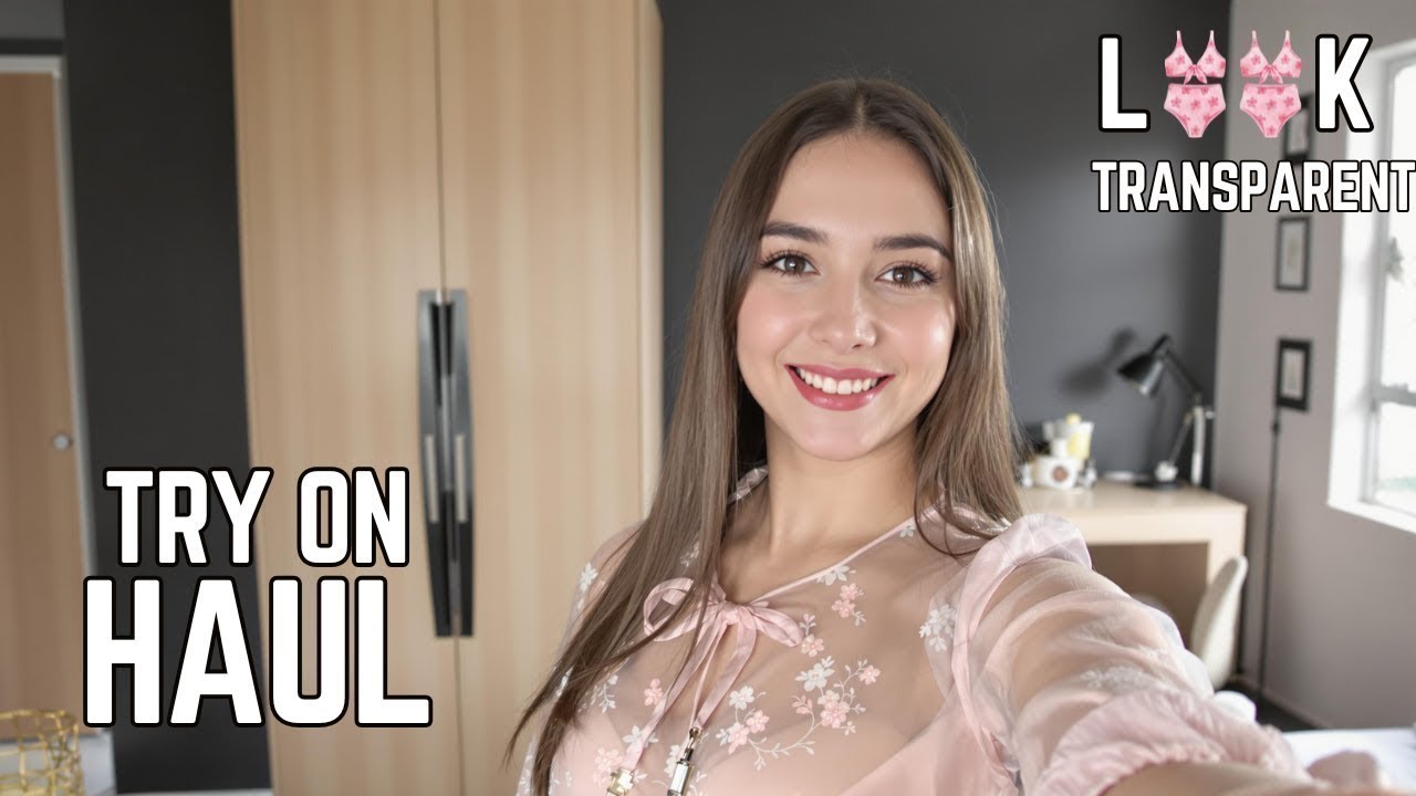 4K Try on Haul Transparent Clothes | No Bra Challenge 2024 Trend New ...