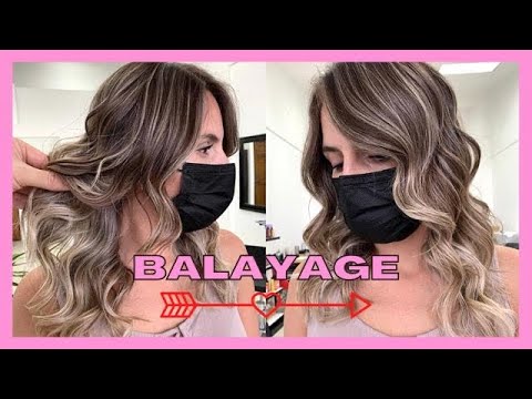 How to Ash Golden Balayage Highlights on Dark Hair / Blonde Balayage Hairstyle  Olaplex and Fanola