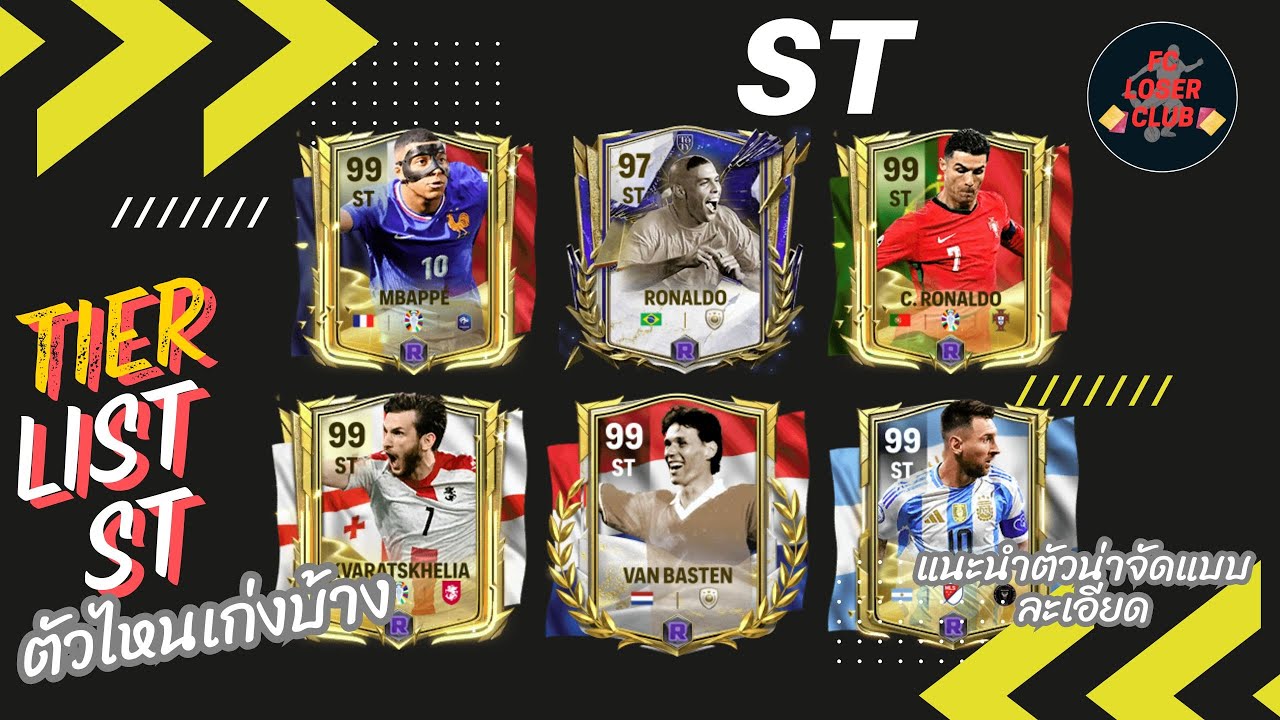 FC mobile Tier list ST จัดอันดับนักเตะตำแหน่งหน้าเป้าตัวไหนดีตัวไหนโดน ...