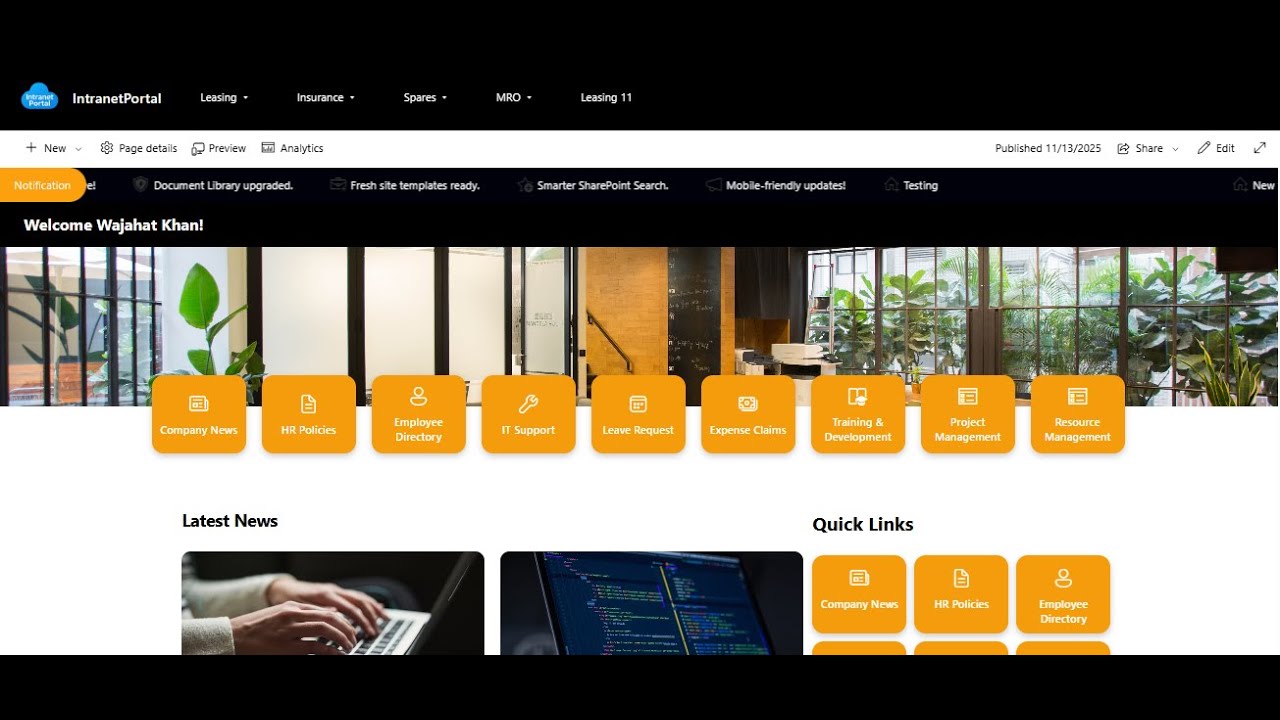 SharePoint Announcement Web Part using SPFX | News & Updates for ...