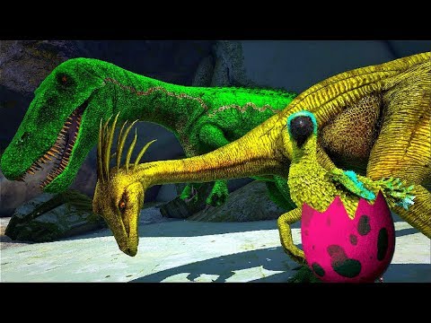 DINO E DINA - ENSINANDO O FILHOTE Á CAÇAR !Dinossauro - YouTube