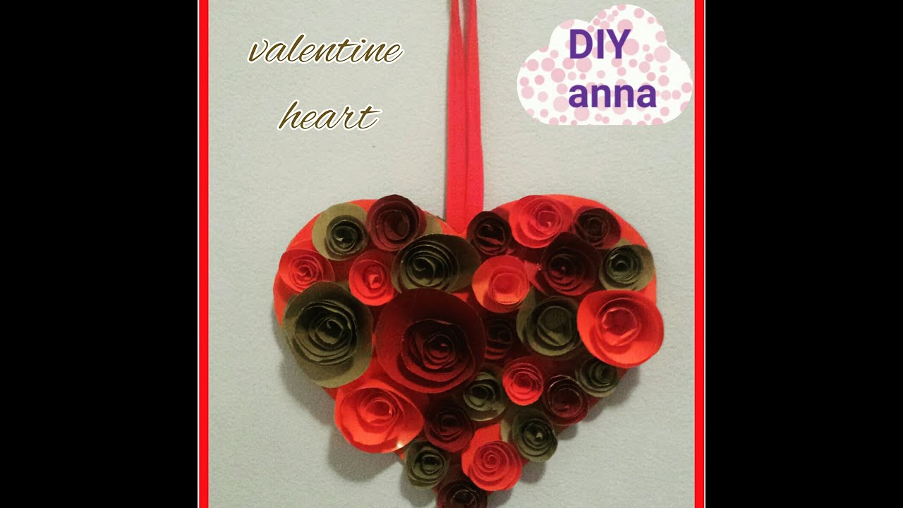 heart mothers day gift decoration DIY valentine paper craft tutorial ...