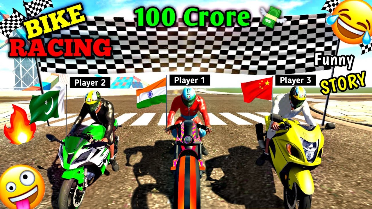 Indian🇮🇳 Vs Pakistani🇵🇰 Bikes Racing🏍️ In °Indian Bike Driving 3D FUNNY ...