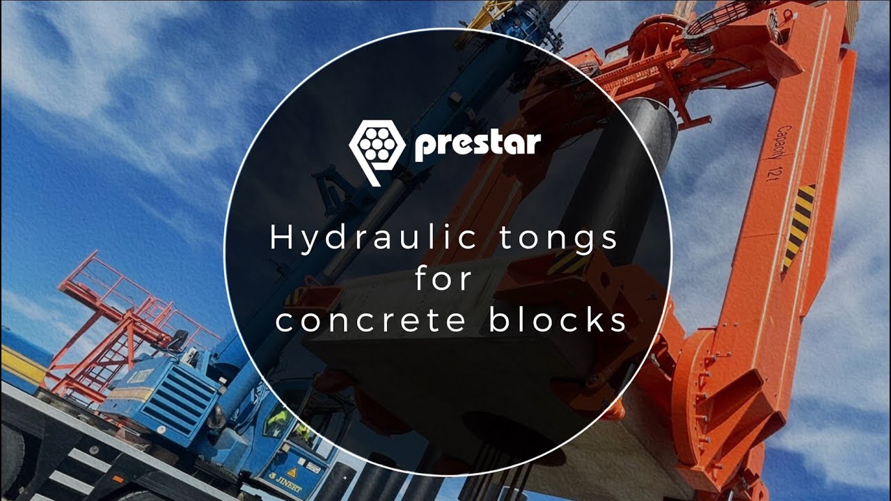 Hydraulic tongs for concrete blocks - Prestar, s.r.o. - YouTube