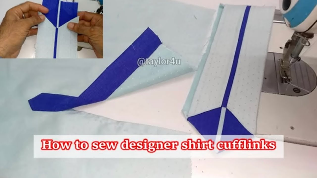 How to sew designer shirt cufflinks | SHIRT SLEEVE CUFFS PAttern - YouTube