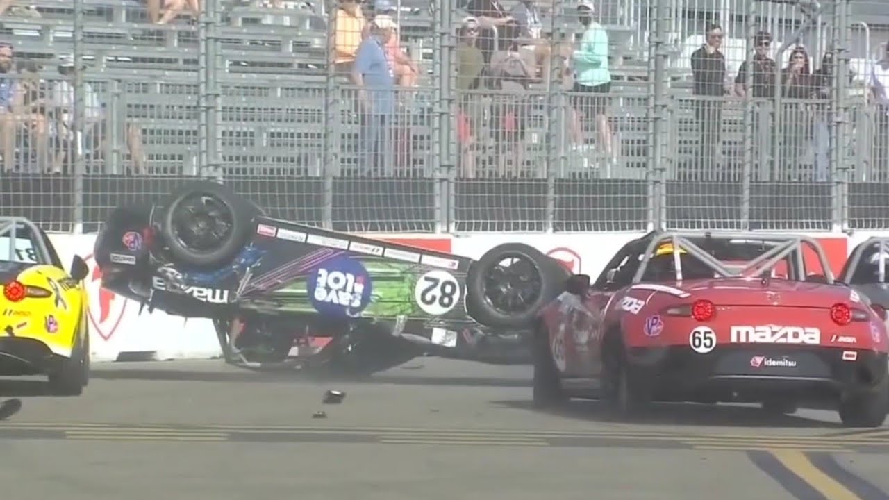 IMSA Mazda MX-5 Cup 2022 Crashes Compilation - YouTube
