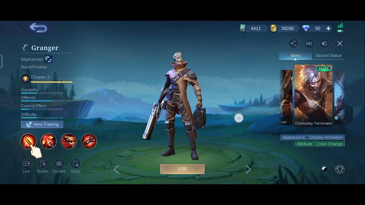 #Mobile Legend Painted N ELite Skin Granger Doomsday Terminator N ...