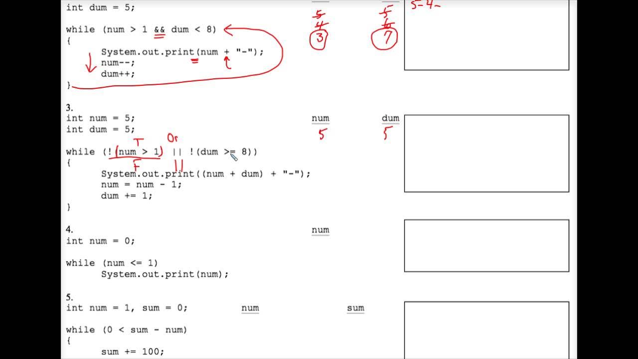 Java While Loop Worksheet #2 - YouTube