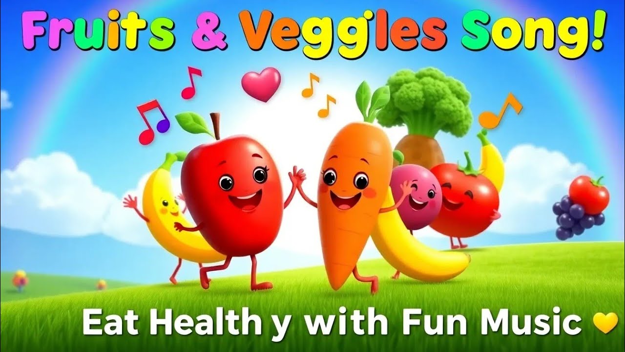 Fruits & Veggies Song 🍎 | Eat Healthy with Fun Music | Kids Learning ...