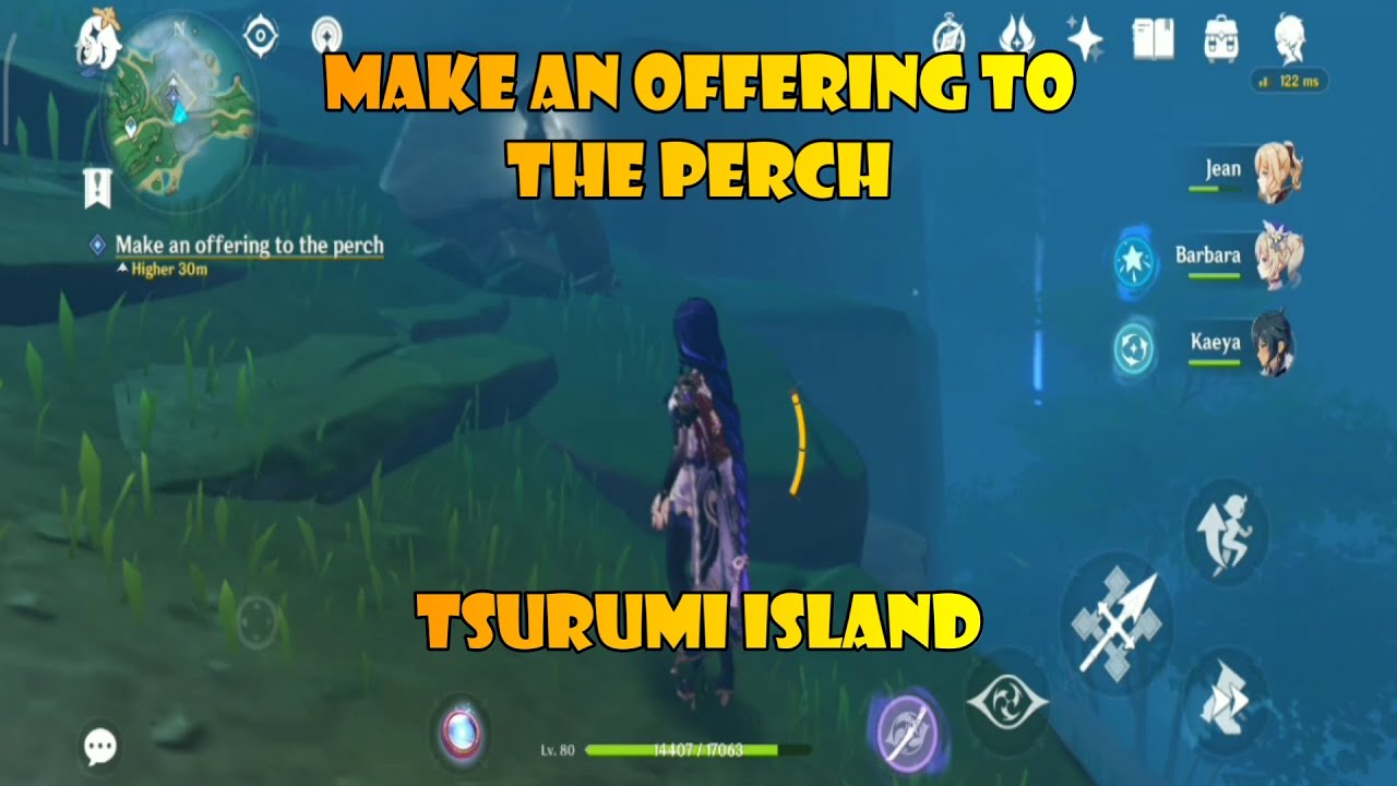 Make an offering to the perch tsurumi island genshin impact - YouTube