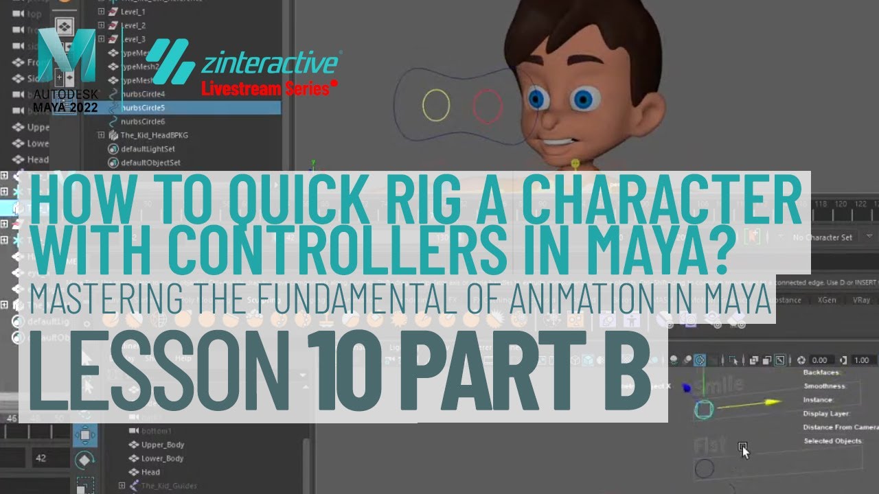 How to Quick Rig a Character with Controllers? | Lesson10PartB | Maya ...