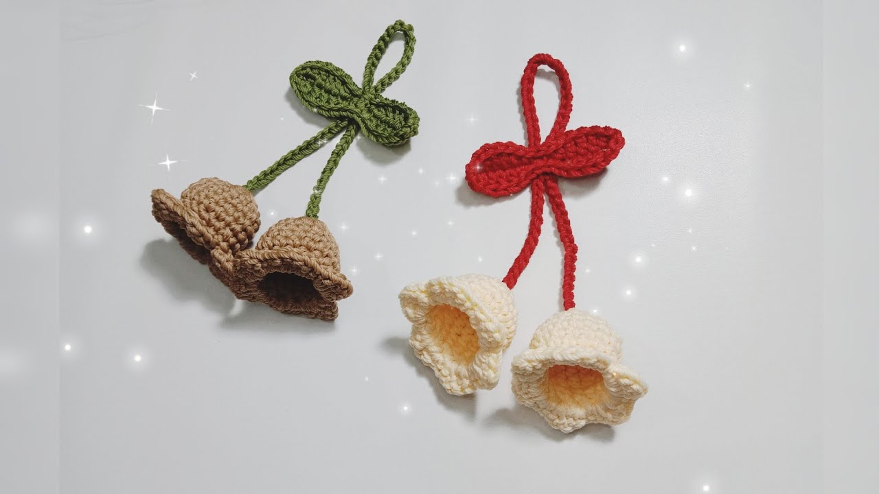 How to crochet lily of the valley | Bunga rajut lily - YouTube