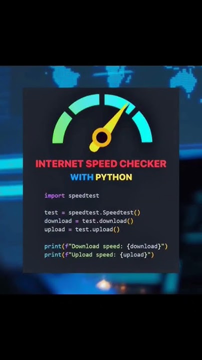 İnternet Speed Checker with Python #coding #python #programming #cod - YouTube
