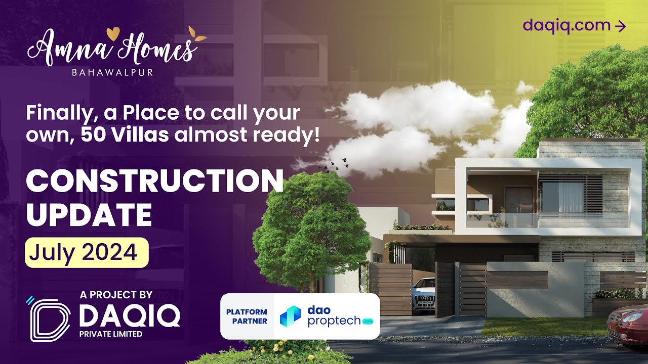 Amna Homes Construction Site Update | July 2024 | DAQIQ - YouTube