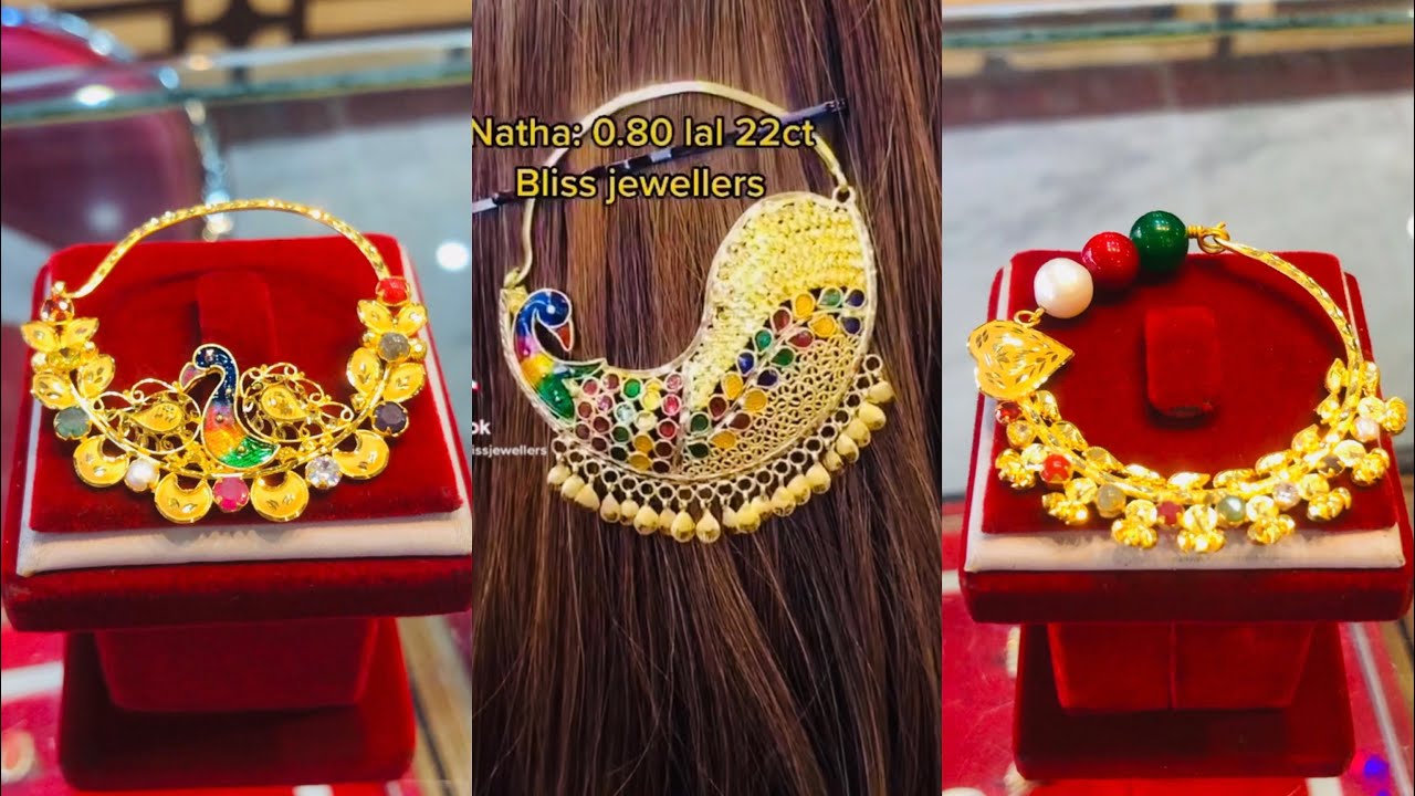 Latest Gold Natha Designs in 22k 4.31gm to 9.33gm #blissjewellers - YouTube