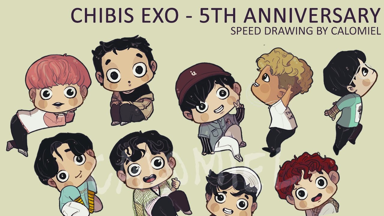 [SPEED DRAWING] EXO 5TH ANNIVERSARY - YouTube