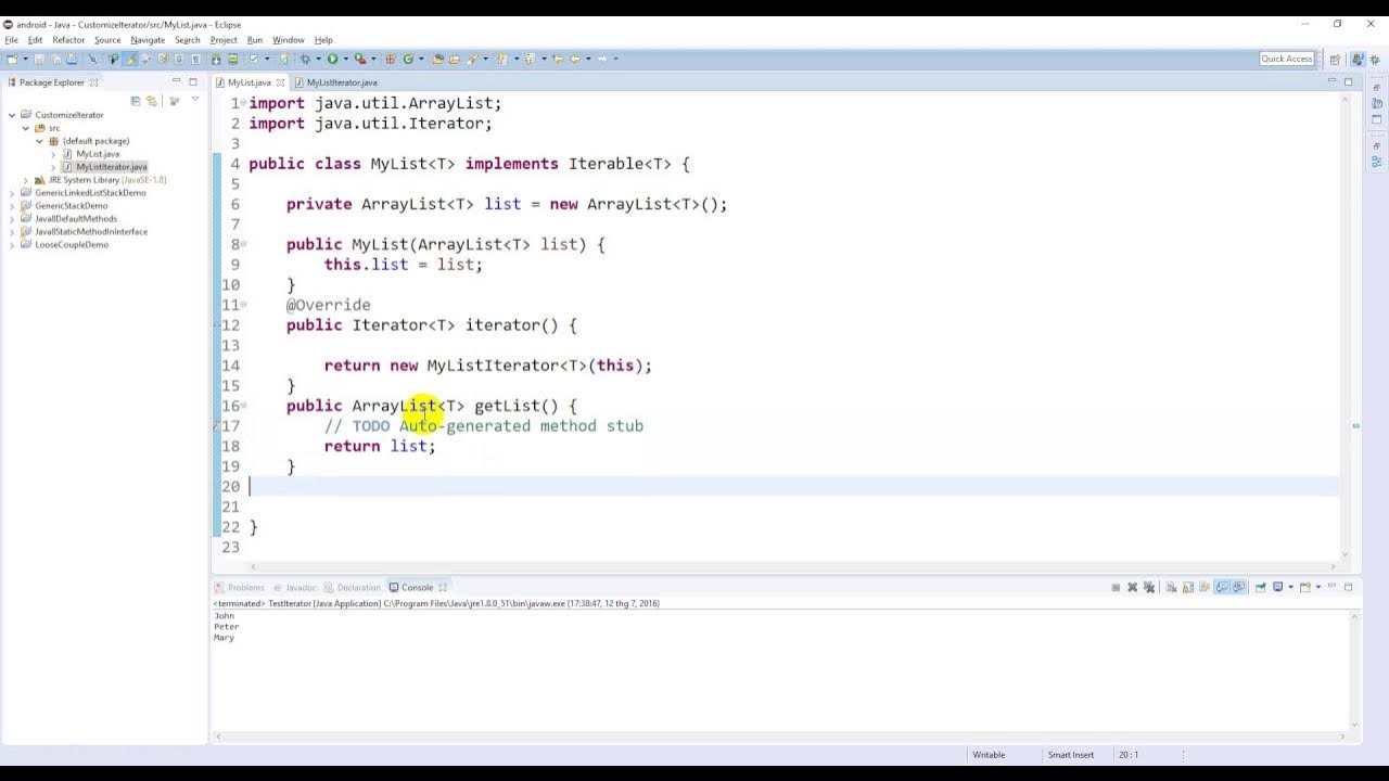 Customize a generic Iterator in Java - YouTube