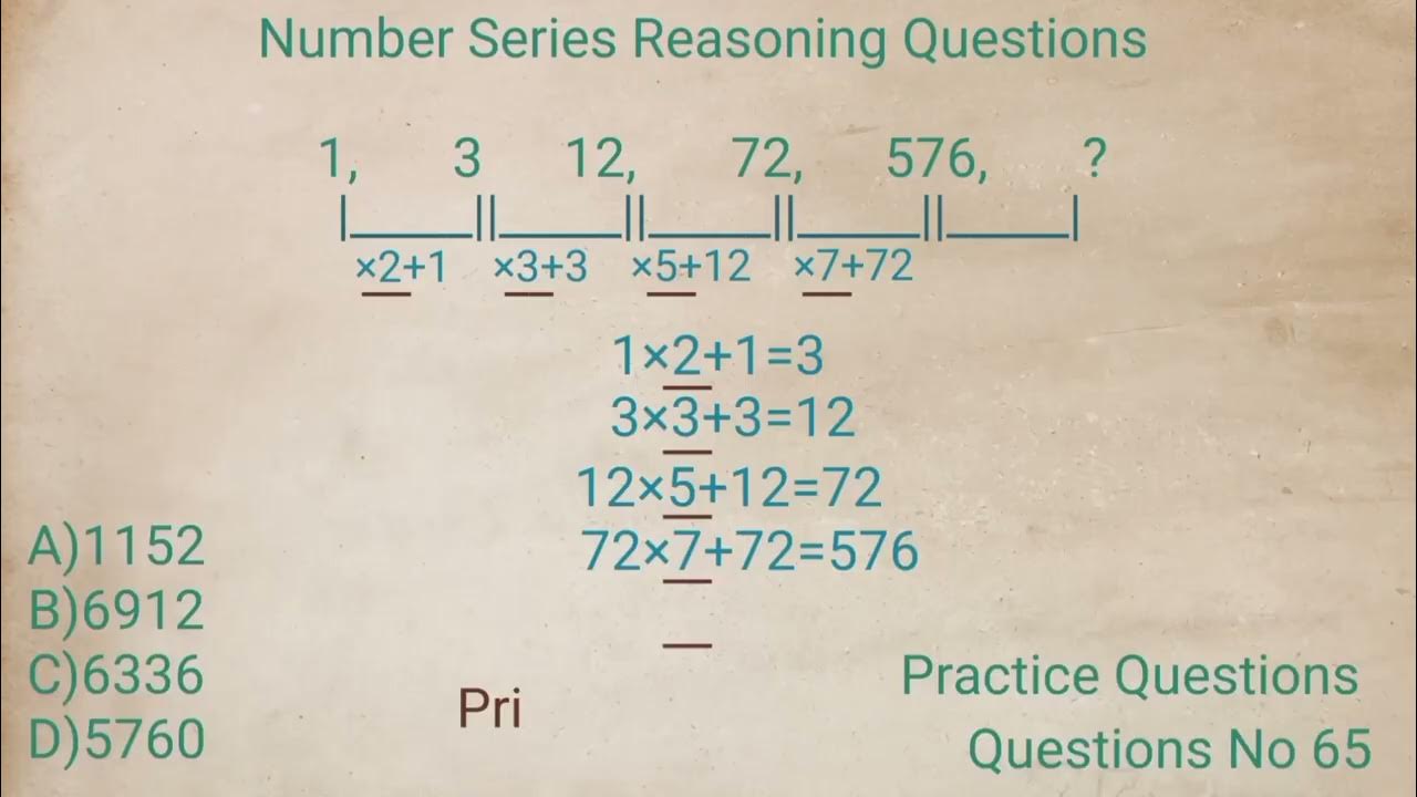Number Series Reasoning Questions For GPSC SSC GD | Part 7 #numberseries #Reasoning # - YouTube