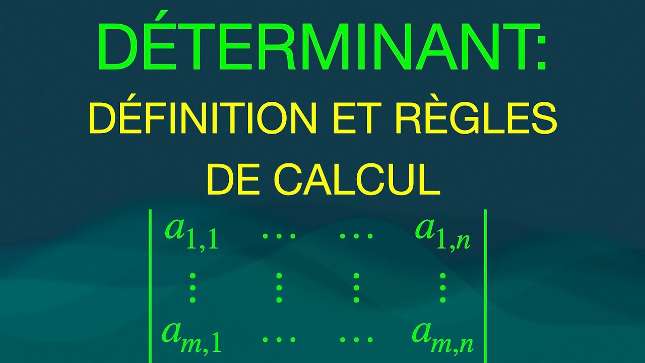 DÉTERMINANT — Définition, propriétés, méthodes de calcul - YouTube