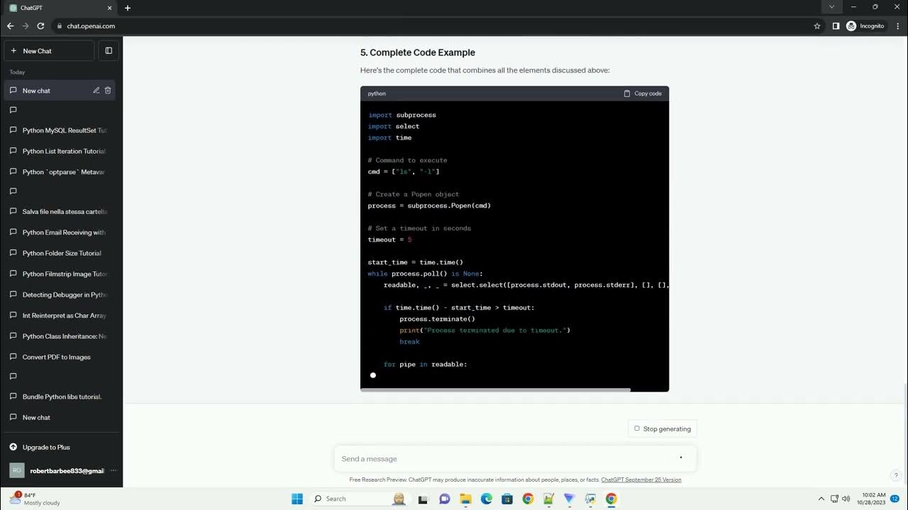 Python Popen and select waiting for a process to terminate or a timeout - YouTube