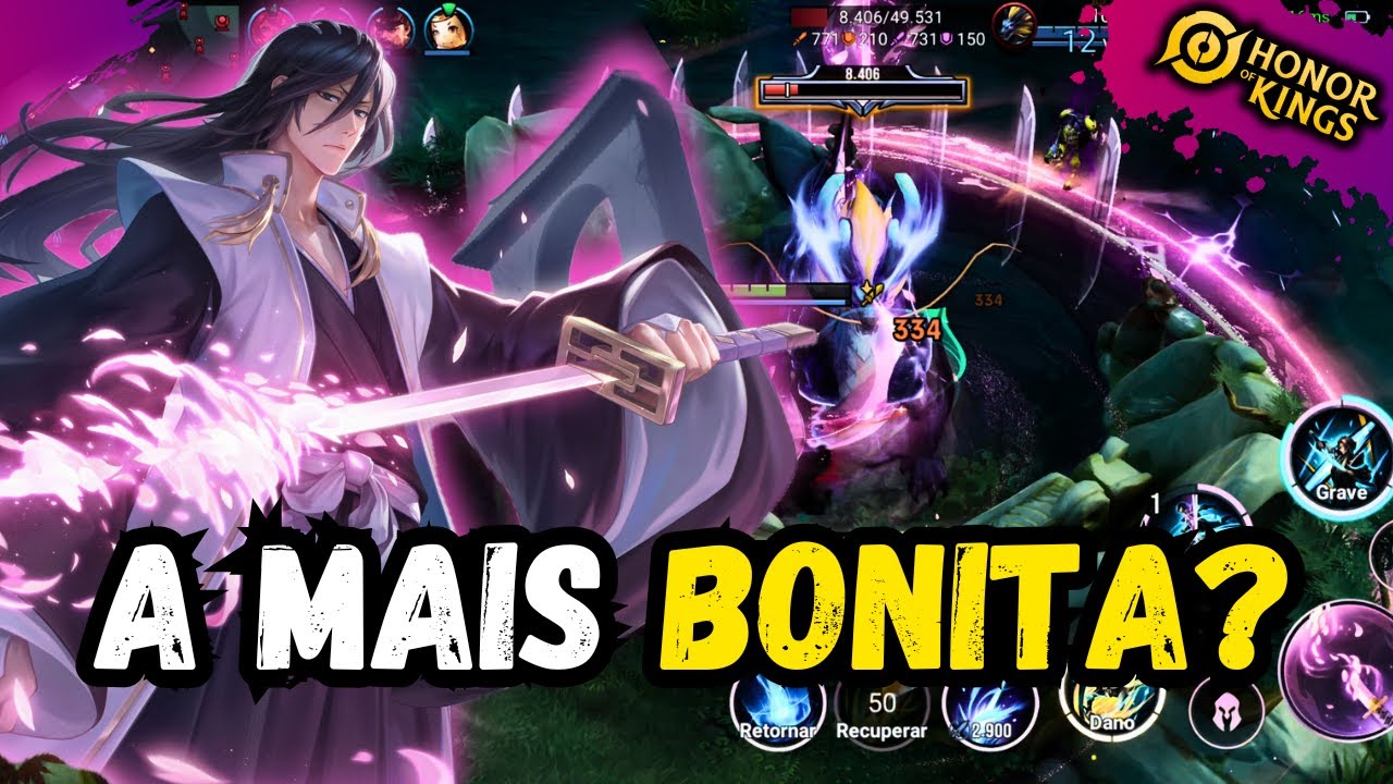 BYAKUYA A SKIN MAIS LINDA DA COLLAB? | HONOR OF KINGS - YouTube