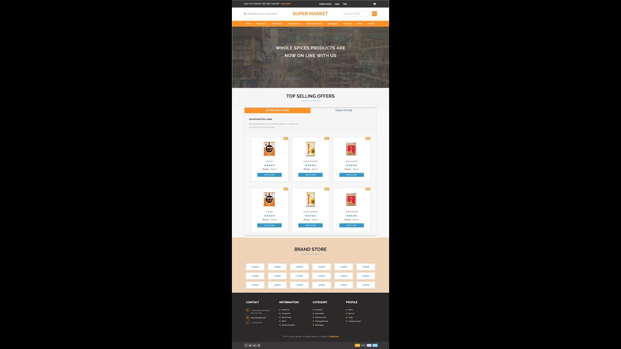 SUPER MARKET TASK||BOOTSTRAP 5||PSD to HTML CONVERSION - YouTube