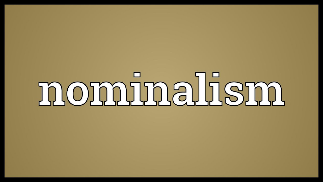 Nominalism Meaning - YouTube