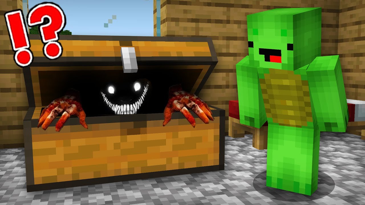 Mikey & JJ Found Scary Trap Inside Chest in Minecraft Challenge (Maizen Mazien Mizen) - YouTube