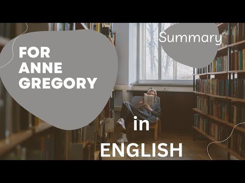 For Anne Gregory Summary in English class 10 #english - YouTube