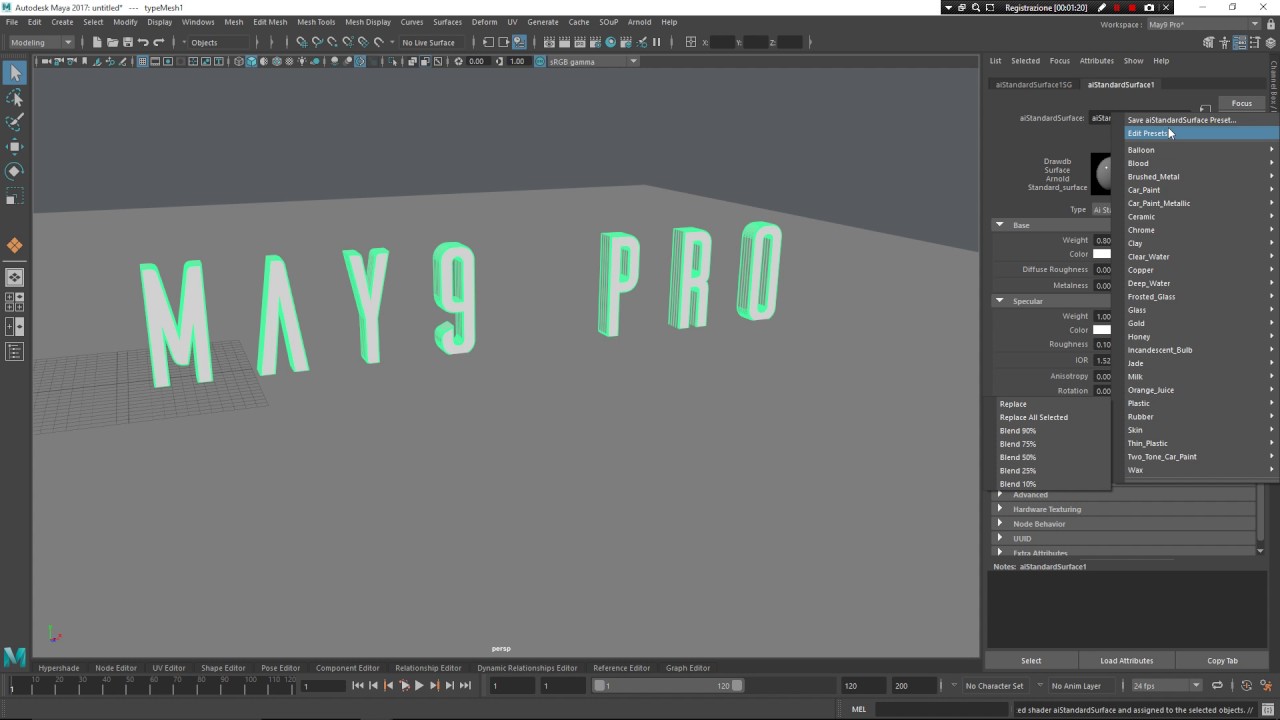 May9 Pro workflow - 3D Text in Maya - YouTube
