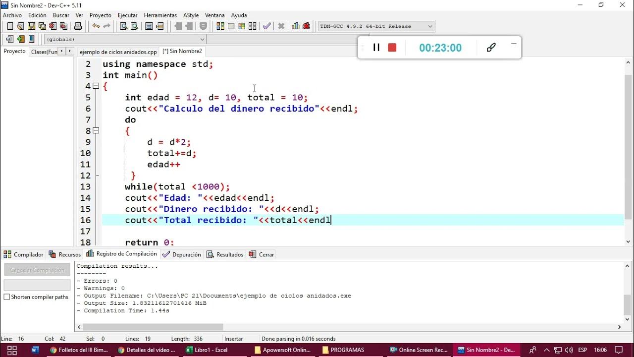 4 Bach. y Perito - Programación - Clase # 5 - Ciclos Anidados en C++ - YouTube