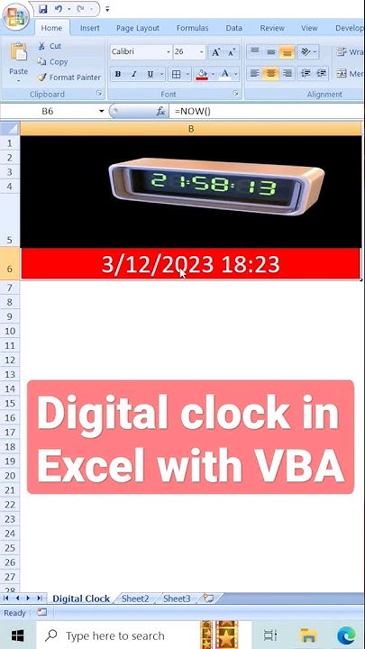 How to create Realtime Digital clock with vba code #shorts #excel - YouTube