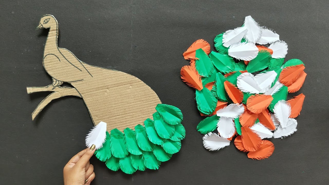 Beautiful Independence Day Craft Using Cardboard/Tricolour peacock ...