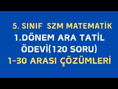 5. SINIF MATEMATİK 1. DÖNEM ARA TATİL ÖDEVİ (1-30. SORU ARASI) ÇÖZÜMLERİ