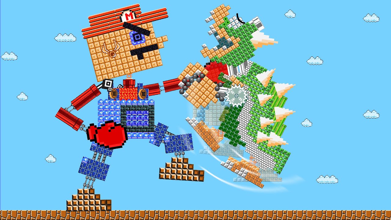 Crazy Mario Bros : Giant Robo Mario Vs Giant Robo - BOWSER mix level up ...