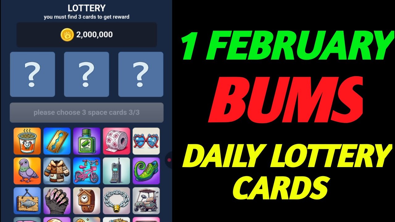 Bums Daily lottery cards 1 February | Bums Today Daily Combo Cards ...