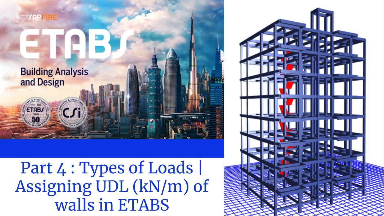 ETABS Tutorial Part 4 : Types of Loads | Assigning Wall Loads (in KN/m ...