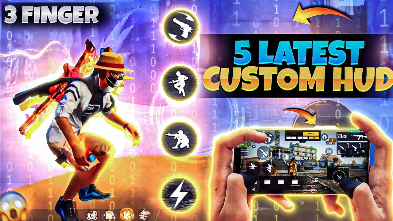 Top 5 Latest 3 Finger Custom Hud 🔥| Only Red,Super Movement | Best 3 ...