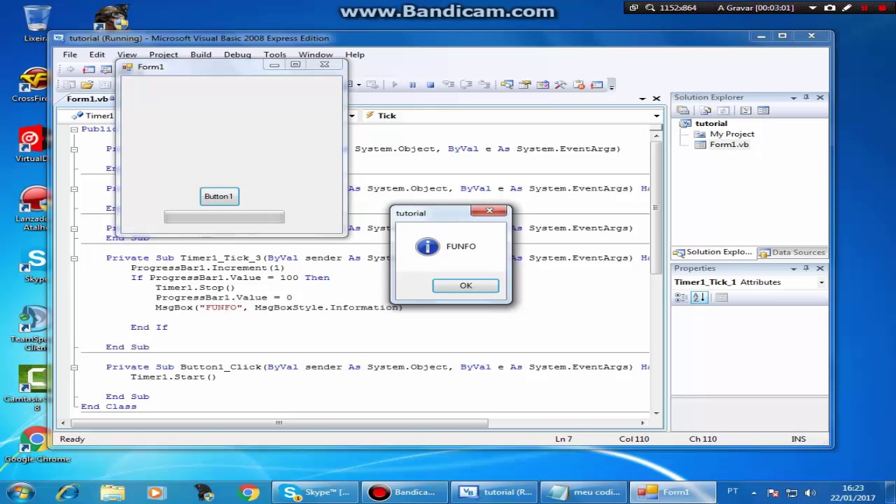 Como Colocar Mensagem Após Progress Bar Carregar VB.NET - YouTube