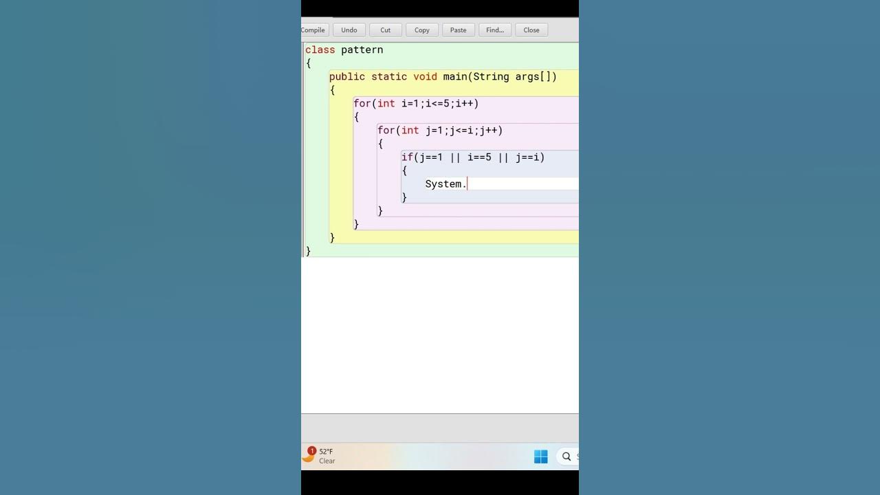 WAP in java to display the given pattern. - YouTube