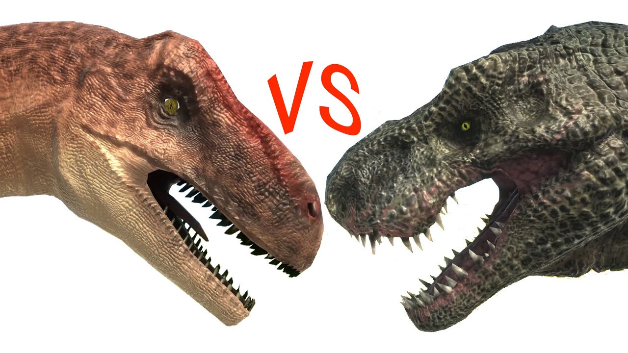 Long Battle 1vs1 ARBS｜ Allosaurus VS T-Rex -- Animal Revolt Battle ...