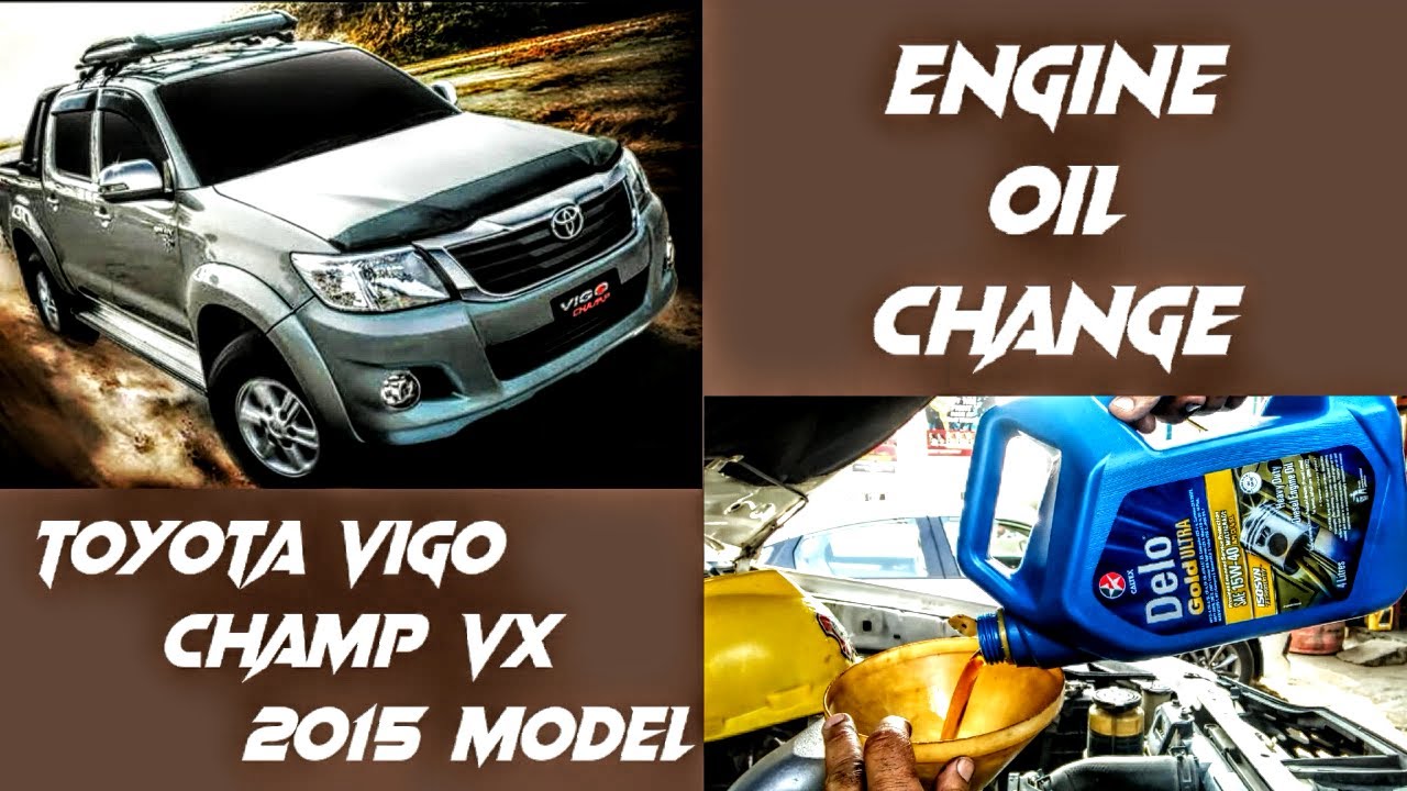 Toyota VIGO Champ VX 2015 Model Engine oil change by (AL-Qadir Lube Xpress) [Engine oil ...