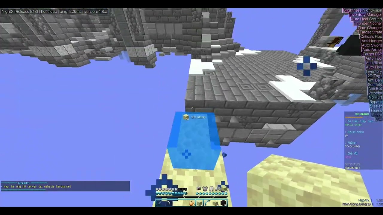 Nightx new custom (liquidbounce) bypass sever - YouTube