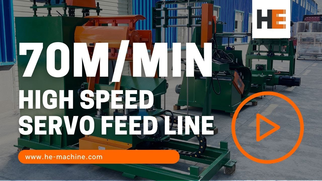 High speed servo feeding line for motor core parts stamping - YouTube